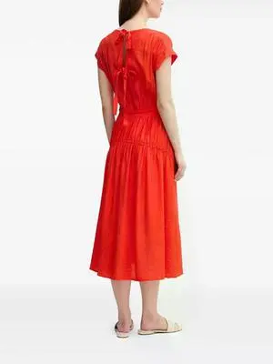 LA PETITE FRANÇAISE V-neck Midi Dress With Drawstring