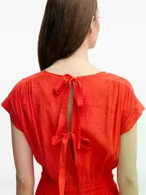 LA PETITE FRANÇAISE V-neck Midi Dress With Drawstring