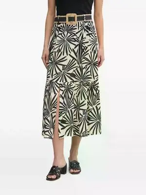 LA PETITE FRANÇAISE Floral-print Tiered Midi Skirt - Neutrals