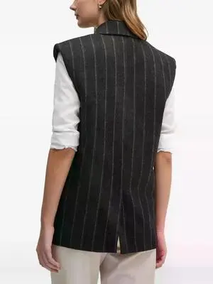 LA PETITE FRANÇAISE Pinstripe Sleeveless Waistcoat