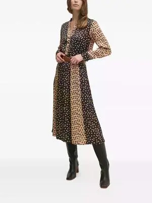 LA PETITE FRANÇAISE Polka-dot Midi Skirt