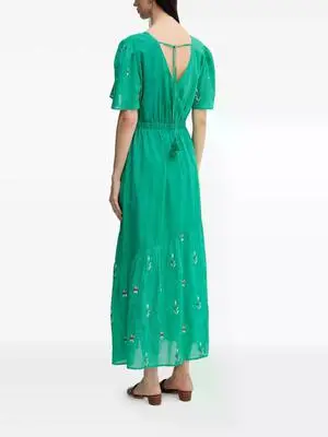 LA PETITE FRANÇAISE Rachele Embroidered V-neck Maxi Dress