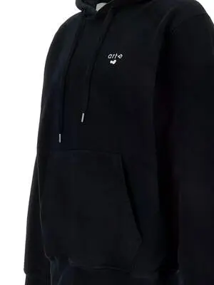 ARTE ANTWERP Logo Embroidered Drawstring Hoodie - Black