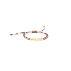 Miu Miu Cotton And Metal Bracelet - Gold/pink/brown