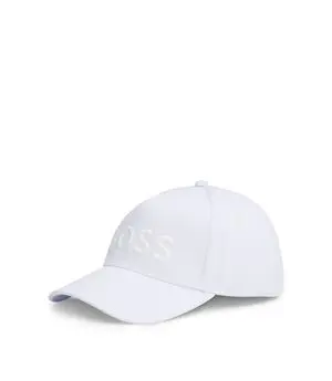 BOSS Tonal-logo Cap In Mesh Piqu - White