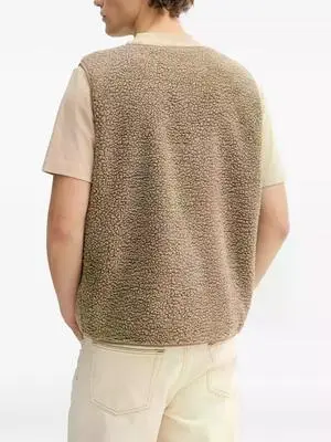 American Vintage Button Sherpa Gilet - Brown