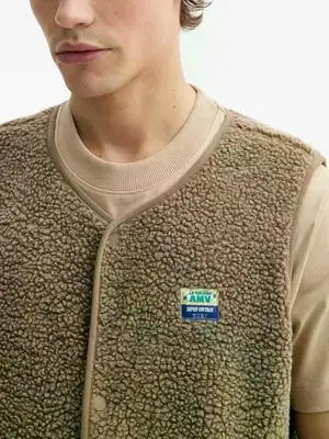 American Vintage Button Sherpa Gilet - Brown
