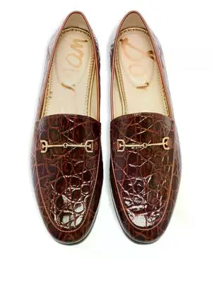 Sam Edelman Croc-effect Leather Loafers - Brown