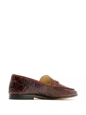 Sam Edelman Croc-effect Leather Loafers - Brown