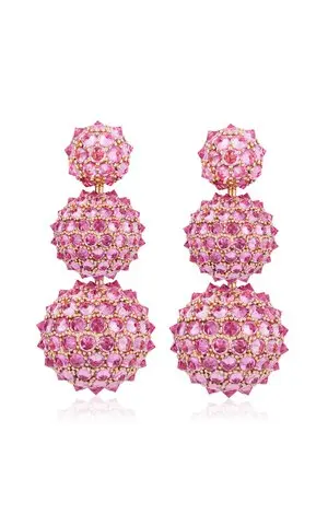 Goshwara 18k Rose Gold Sapphire Earrings - Pink