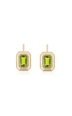 Goshwara 18k Yellow Gold Emerald Cut Peridot Earring - Green