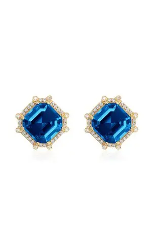 Goshwara 18k Yellow Gold Crown Bezel Stud Earrings