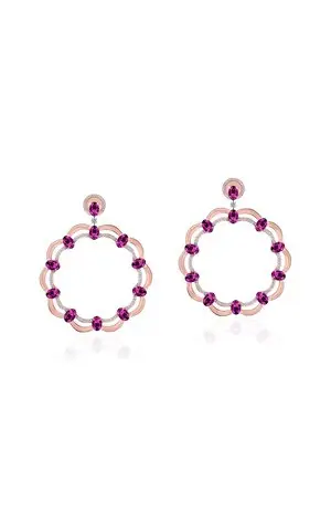 Goshwara 18k Rose Gold Sapphire Earrings - Pink