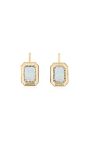 Goshwara 18k Yellow Gold Opal Earrings - White