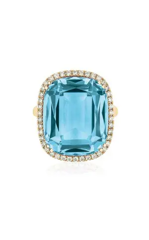 Goshwara 18k Yellow Gold Cocktail Ring With Diamonds - Blue