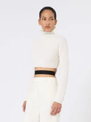 Max Mara Cotton Cordonnet Cropped Jumper