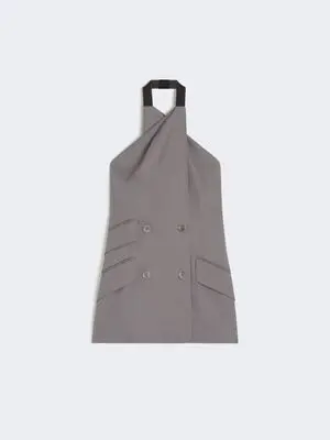 Max Mara Gabardine Wool Sleeveless Jacket - Medium Grey