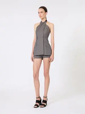 Max Mara Gabardine Wool Sleeveless Jacket