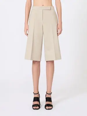 Max Mara Wool, Mohair, And Silk Canvas Bermuda Shorts - Sand