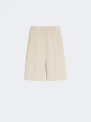 Max Mara Wool, Mohair, And Silk Canvas Bermuda Shorts - Sand