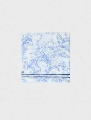 Maje Floral Print Wool Blend Shawl - White/blue