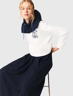 Maje Cotton Sailor Print Sweatshirt