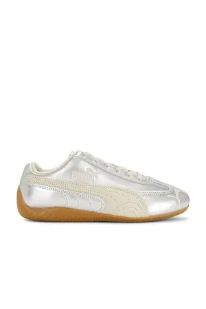 PUMA Speedcat Sneaker In Metallic Silver - Alpine Snow & Gum