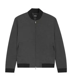 BOSS Piqué Slim Fit Jacket - Silver