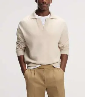 BOSS Virgin Wool Polo Sweater