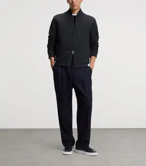 BOSS Piqué Slim Fit Jacket - Blue