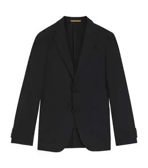 BOSS Wool-silk Slim Fit Blazer - Black
