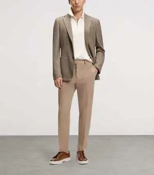 BOSS Cotton Slim Fit Blazer - Green