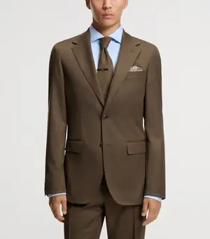 BOSS Wool-mohair Straight Fit Blazer - Green
