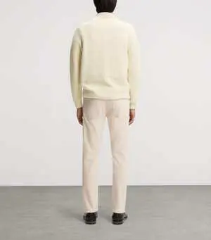 BOSS Cashmere Polo Sweater - White