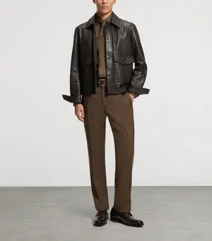 BOSS Calf Leather Aviator Jacket
