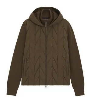 BOSS Wool Down-filled Quilted Jacket - Green