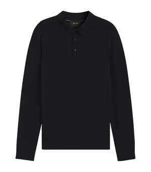 BOSS Wool-silk-cashmere Polo Sweater