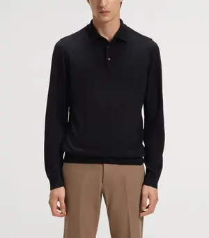 BOSS Wool-silk-cashmere Polo Sweater