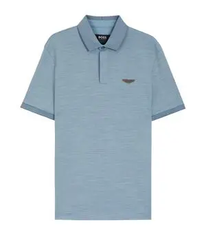 BOSS X Aston Martin Cotton-wool Polo Shirt - Blue