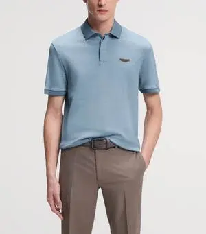 BOSS X Aston Martin Cotton-wool Polo Shirt - Blue