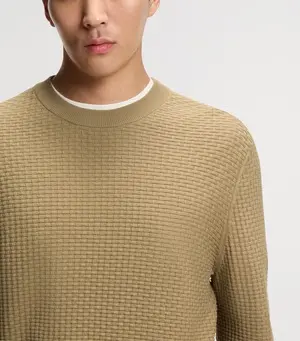 BOSS Cotton Textured Sweater - Beige