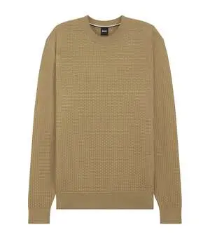 BOSS Cotton Textured Sweater - Beige