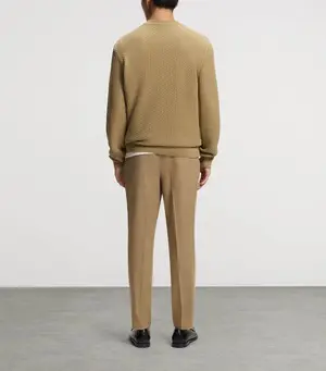 BOSS Cotton Textured Sweater - Beige