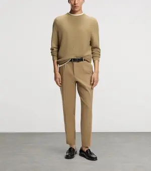 BOSS Cotton Textured Sweater - Beige
