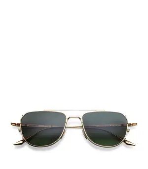 JACQUES MARIE MAGE Titanium Cendrars Sunglasses - Green