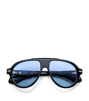 JACQUES MARIE MAGE Donnybrooke Aviator Sunglasses - Blue