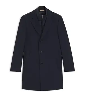 BOSS Cotton-blend Padded-liner Coat - Blue