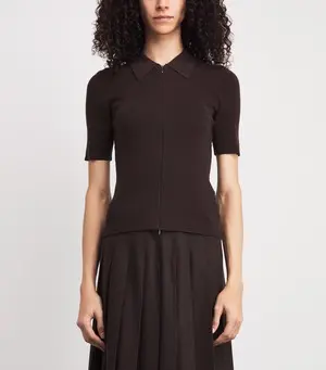 ME+EM Wool-blend Zip-up T-shirt