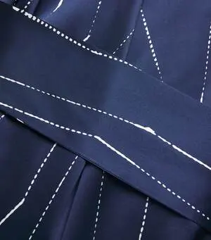 Kiton Silk Stripe Maxi Shirt Dress - Navy