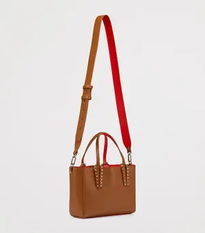 CHRISTIAN LOUBOUTIN Cabata Mini Calfskin Tote Bag - Brown